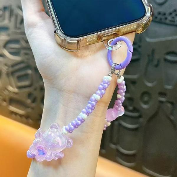 Quality Luxury Phone Chain Strap Flash Diamond Crystal Strawberry Cell Phone Beaded for sale