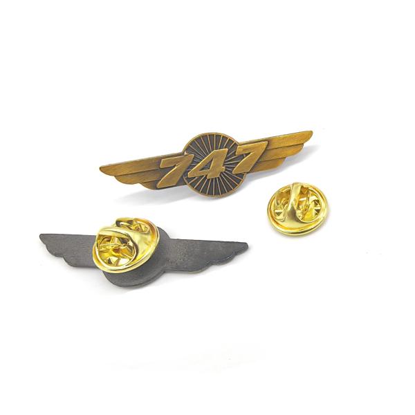 Quality 747 Winged Brooch Accessories Customizable Commercial Pilot Wings Pin for sale