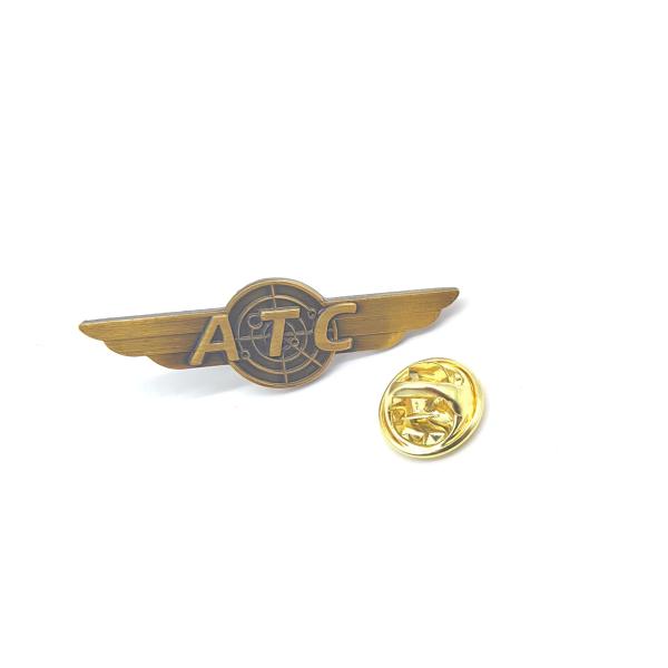 Quality Vintage Brooch Accessories Airline Pilot Wings Pin Handcrafted Bronze Aviation for sale