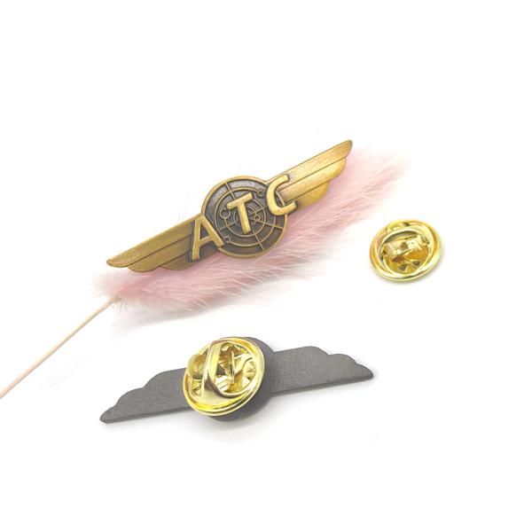 Quality Vintage Brooch Accessories Airline Pilot Wings Pin Handcrafted Bronze Aviation for sale