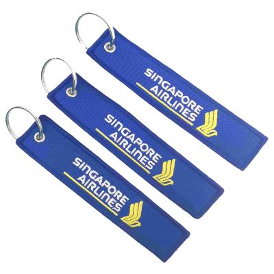 China Singapore Airlines Custom bordado Key Fob reforçado Borda Para entusiasta de aviação à venda
