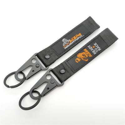 China KTM-Inspired Woven Keychain Gift - Durable Embroidery & Quick-Release Carabiner Design​ for sale