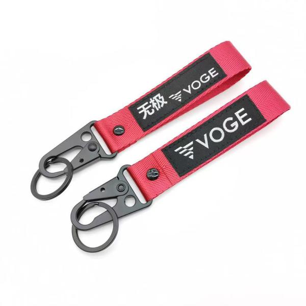 Quality Neon Pink Brandable Keychain Lanyard - VOGE Styled Tags & Anti-Scratch Metal Hooks​ for sale