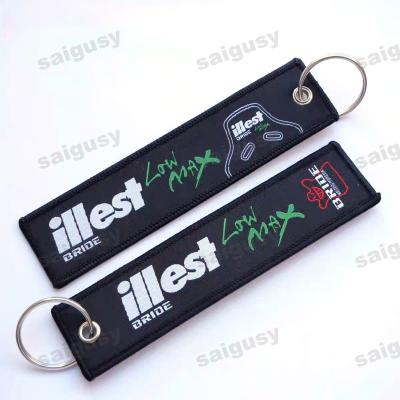 China Hand-Stitched Car Culture Keychain Embroidered Design with Both Sides Polyester Alloy Material Your Logo Your Story for sale