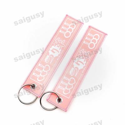 China Playful Pink Keychain for Drivers - Mix & Match Floral/Kanji Patterns - Instant Customization & Lifetime Support for sale