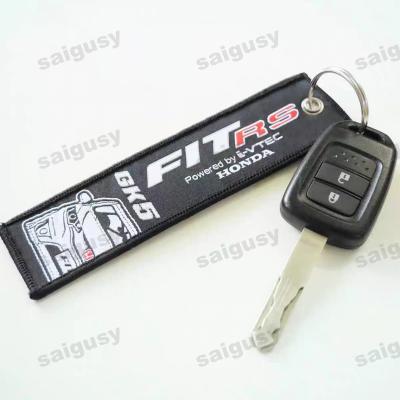 China Custom Embroidered Car Keychain – Honda GK5 & i-VTEC Design – Durable & Personalized Gift for Car Lovers for sale