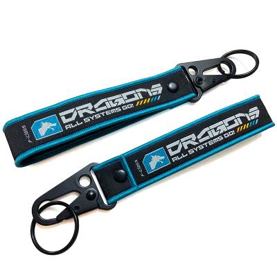 China Keychain Carabiner Woven Jet Tag Fabric Embroidered Brand Customized Promotional Gifts Customized Key Tag for sale