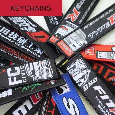 China Double-sided embroidered keychains personalized with Metal Ring for sale