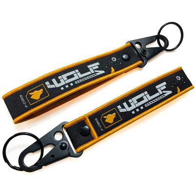 China Design logo Embroidered Keychain Custom Fabric Key Chain Keyring Tags Embroidery Keychain for sale