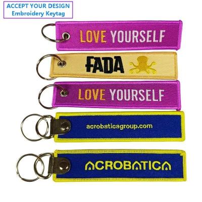 China Customizable woven keychain ideal for promotional gifts, featuring durable and waterproof materials with a satin finish. for sale