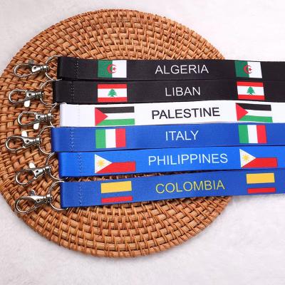 China Free Sample Full Color Printing Eco-Friendly Durable Nylon Plain Personalized OEM Logo Printed Lanyard Keychain Neck Custom for sale