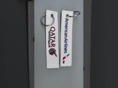 Americans Airlines+Qatar Airways White Embroidery Keychain