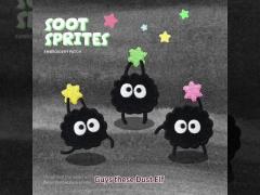 Hopeful Charm Sticker: Fantasy Soot Sprite with Pink Star for Creative Wardrobe