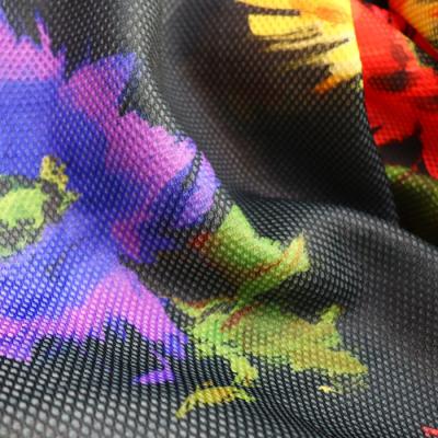 Cina 2 mm Stampa digitale Tessuto a maglia di poliestere Traspirante Tessuto a maglia morbida per scarpe in vendita
