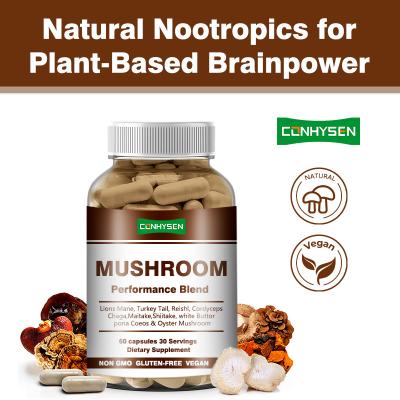 Cina Capsule di Performance Blend di Funghi ODM Integratore Vrgan Supporta i Livelli di Energia in vendita