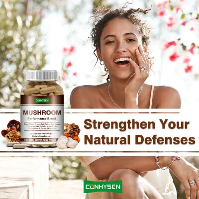 Cina Capsule di Performance Blend di Funghi ODM Integratore Vrgan Supporta i Livelli di Energia in vendita