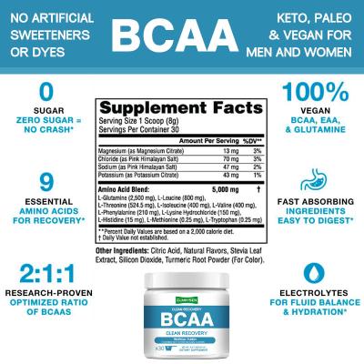 Cina BCAA in polvere aiuta a mantenere l' equilibrio dei fluidi, riparazione muscolare e zero zuccheri in vendita
