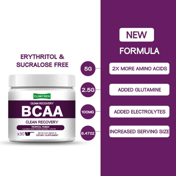 Quality Custom Clean Recovery BCAA Powder 100% Vegan Boost Cognitive Performance Brain for sale