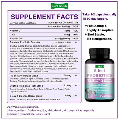 Cina Capsule Prebiotiche 5-in-1 Private Label Promuove la Disintossicazione e il Metabolismo Integratori Probiotici in vendita