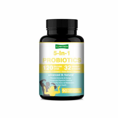 China 5-In-1 Probiotics Capsules Gluten Free 120 Billion CFUS Regulate Immune Function for sale