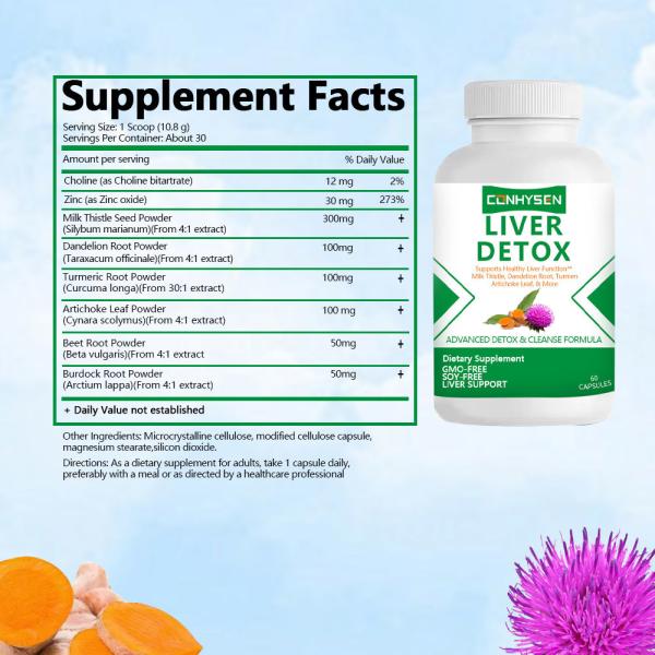 Quality Custom Vegetarian Liver Detox Capsules GMO / Soy Free Herbal Supplements for sale