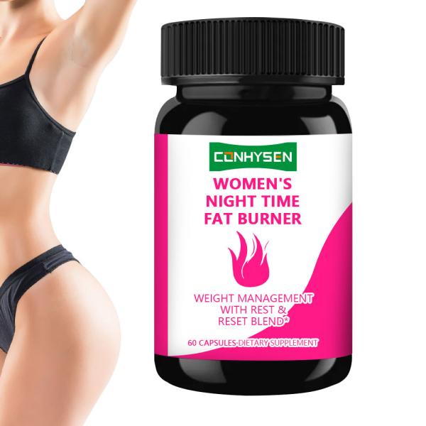 Quality Private Labels Women's Night Time Fat Burner Capsules with Vitamin D Supports Digestion & Muscle Recovery for sale