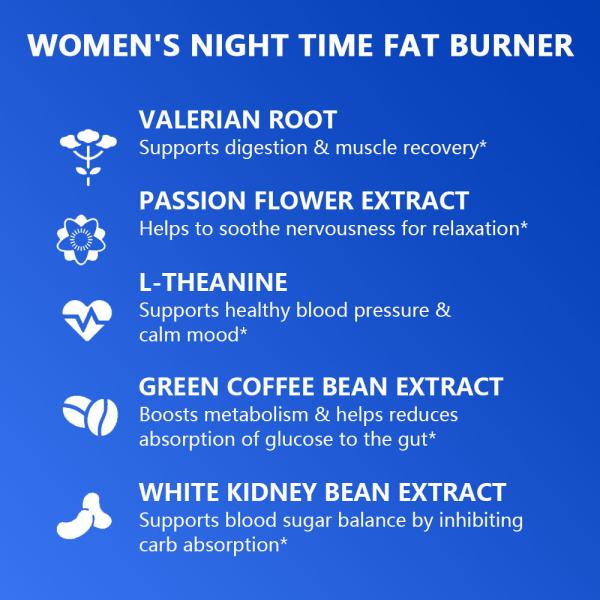 Quality Factory Customization Women's Night Time Fat Burner Capsules Helps To Soothe for sale