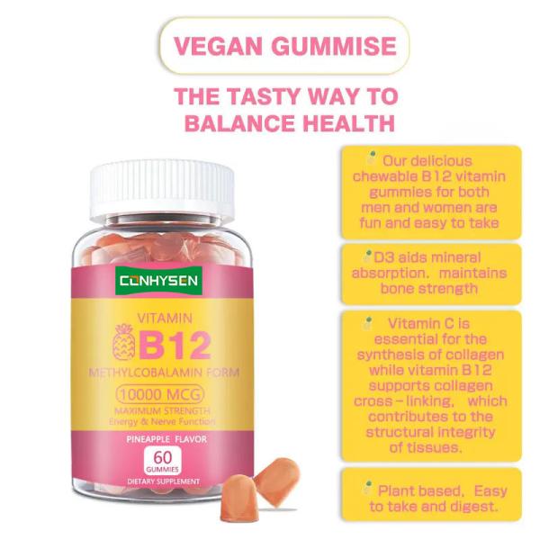 Quality Private Label Vitamin B12 Gummies Boosts Energy Promote Heart Health Maintain for sale