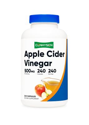 China OEM Dietary Supplement Apple Cider Vinegar Capsules 500mg 240 Vegetarian Capsules Natural Vegetarian GMP Non-GMO Gluten-Free for sale