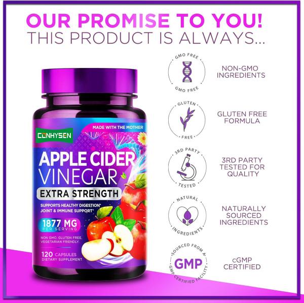 Quality Apple Cider Vinegar Capsules Extra Strength Supports Healthy Digestion Jiont & for sale