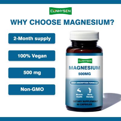 China Custom Branded Magnesium Capsules 500mg Supports Memory & Brain Function Non GMO for sale