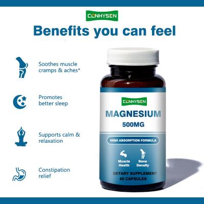 China Custom Branded Magnesium Capsules 500mg Supports Memory & Brain Function Non GMO for sale