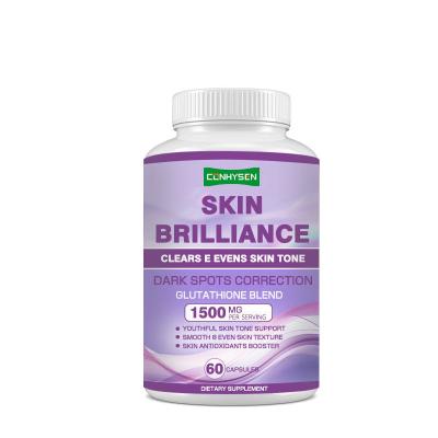 China Private Labels 1500mg Skin Brilliance Capsules Skincare Supplement Youthful Skin Tone Support for sale
