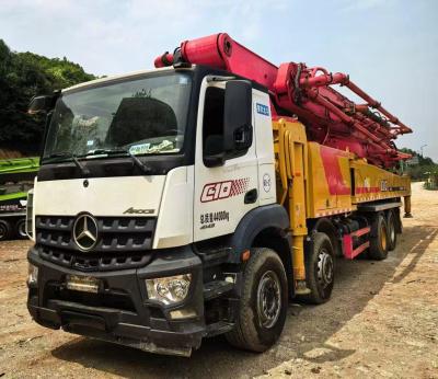 China 2020 jaar 62M gebruikt sany betonpomp met Benz chassis C10 systeem voor cement bedrijf Te koop