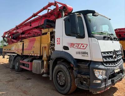 China 2020 jaar Sany Benz 52M gebruikte betonnen mobiele pomp vrachtwagen model SYM5353THB 520C-10 Te koop