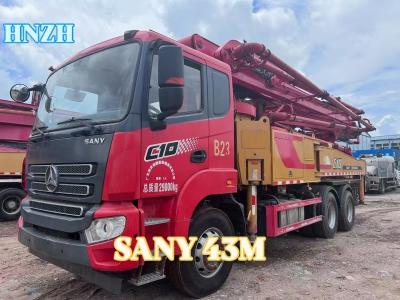 China Equipamento pesado de segunda mão para construção 2021 Ano Sany 43M Pequeno caminhão de bomba de concreto com chassi Sany para venda na China à venda