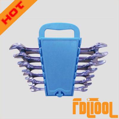 China 6PC Double Open End Wrench Plastic Rack for sale
