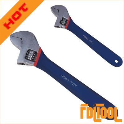 China Adjustable Wrench With Double Dipped Handle for sale