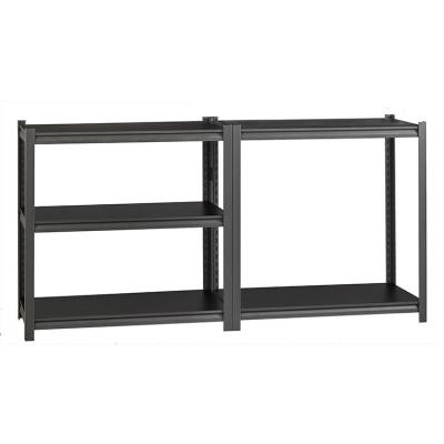 China Verstelbare stalen boltelloze magazijn Rivetshelves Garage Display Stalen opslagplank Te koop