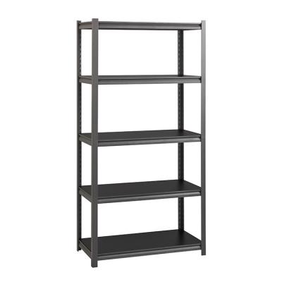 China Verstelbare stalen boltelloze magazijn Rivetshelves Garage Display Stalen opslagplank Te koop