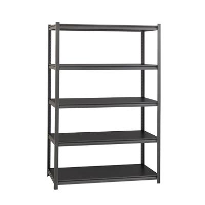 China Verstelbare stalen boltelloze magazijn Rivetshelves Garage Display Stalen opslagplank Te koop