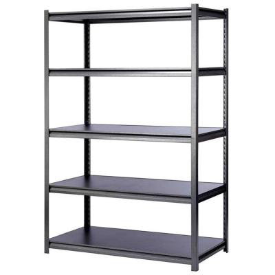 China Verstelbare stalen boltelloze magazijn Rivetshelves Garage Display Stalen opslagplank Te koop