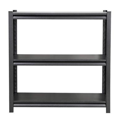 China Verstelbare stalen boltelloze magazijn Rivetshelves Garage Display Stalen opslagplank Te koop