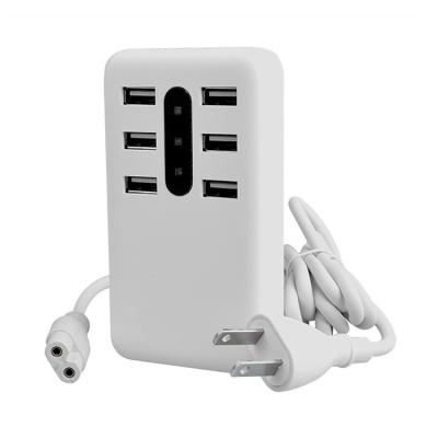 China Fast Charging 5V 3.4A 6 Port Wall USB Charger High Charge Efficiency For Mobile Phone for sale