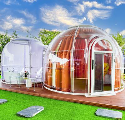 China Full House Outdoor pré-fabricado vidro de luxo de policarbonato jardim Casa de cúpula dupla à venda