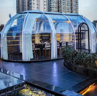 China Moderne intelligente outdoor prefab sterrenkamer waterdicht polycarbonaat koepels voor glamping geodetische koepel huis voor hotels Te koop