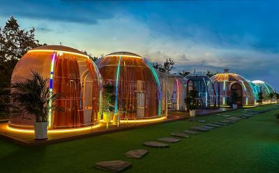China Full Transparent 360 Degree Dining Bubble Tent 27.7m2 Geodesic Dome House for sale