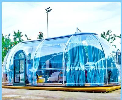Cina Moderno Luxury Design Prefabbricato Case Verdeggiate Windproof PC Materiale Tenda Cupola per Villa Capsula Casa Cupola in vendita
