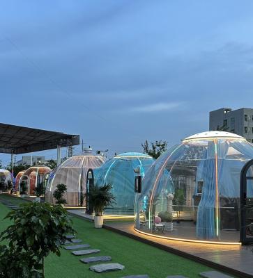 Cina Moderno Luxury Design Prefabbricato Case Verdeggiate Windproof PC Materiale Tenda Cupola per Villa Capsula Casa Cupola in vendita