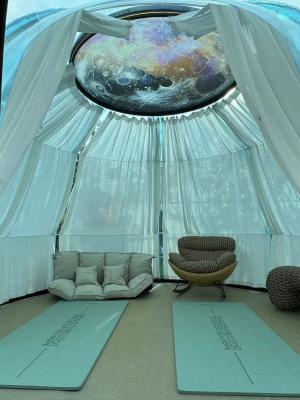 Cina Lounge gonfiabile all'aperto in acciaio e materiale PC per campeggi Hotel Villa o Star Dome Room-Green House in vendita